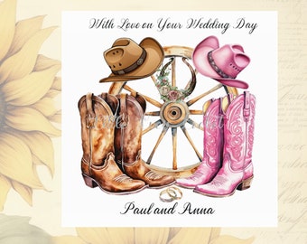 Country Western Wedding Card Greeting Card Rustic Wedding Gift ...
