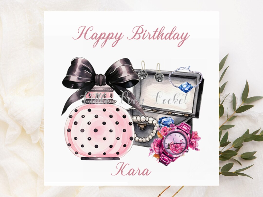 PERFUME Bottle Birthday Card-personalised-elegant PINK Scent - Etsy