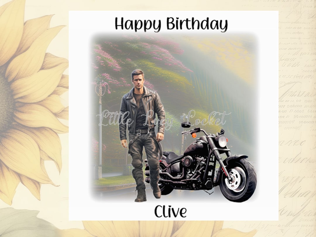 BIKER Birthday Card-personalised-birthday Card for Biker-male Birthday ...