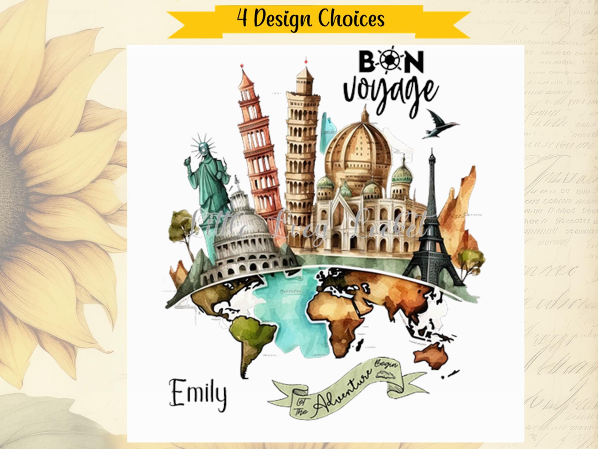 4 Design Choices-bon VOYAGE Card-personalised-world Sights-sightseeing ...