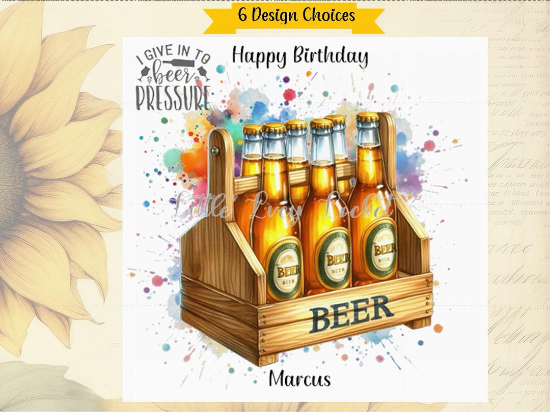 LAGER/ALE Birthday Card-personalised-6 Design Choices-beer Card-funny ...