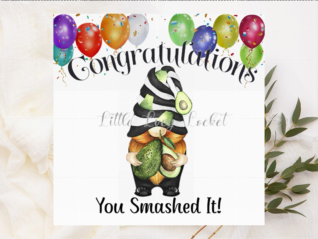 Boy Gnome Congratulations Card-you Smashed It-gnome Holding an - Etsy