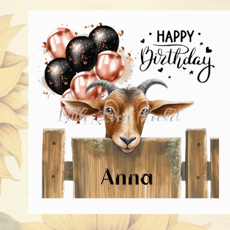 Goat Birthday Card - Etsy