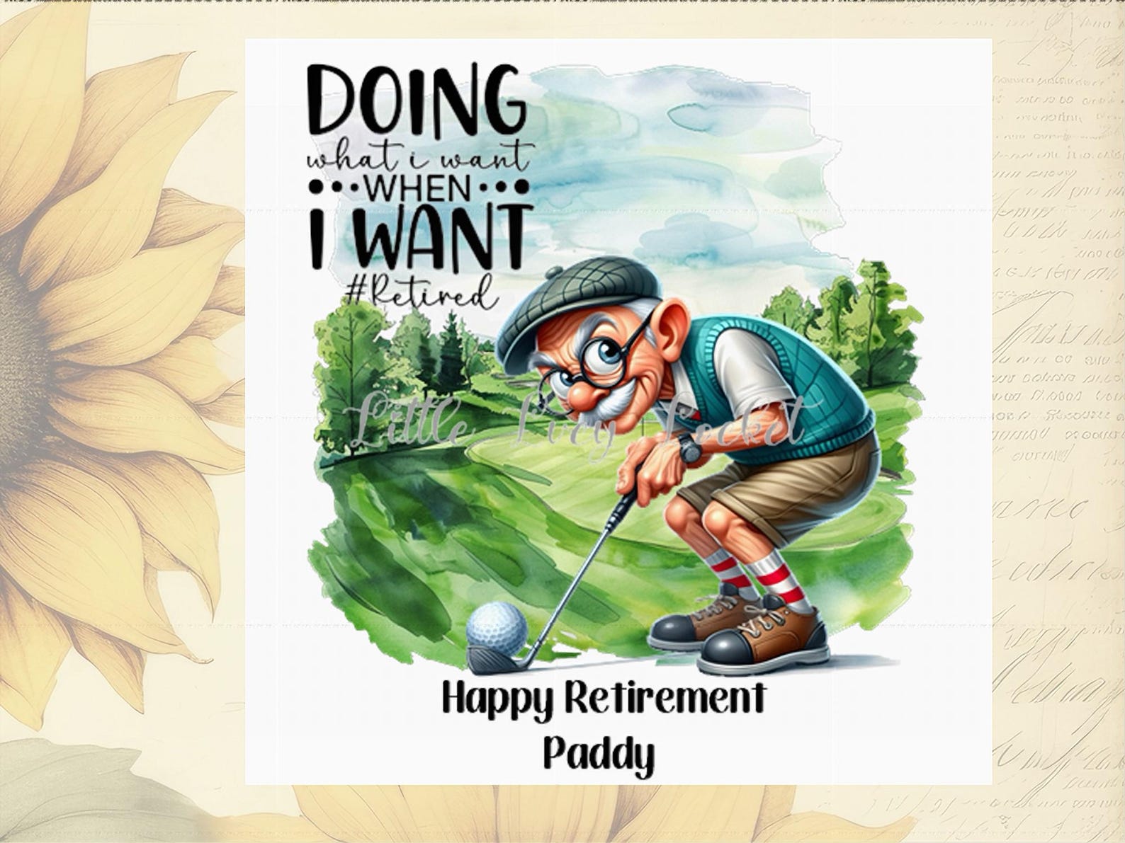 Personalized Golf Retirement Card: Watercolour Golfer, 4 Designs - Etsy