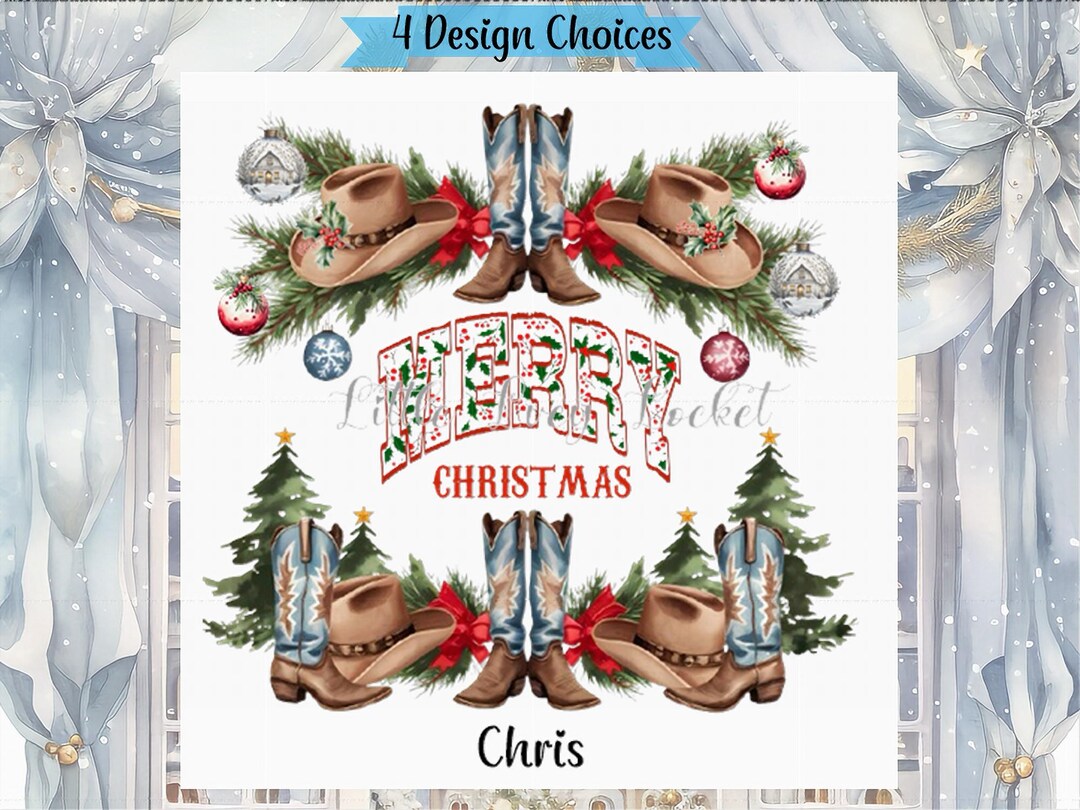 4 Design Choices-wild West Themed Christmas Card-personalised-festive ...