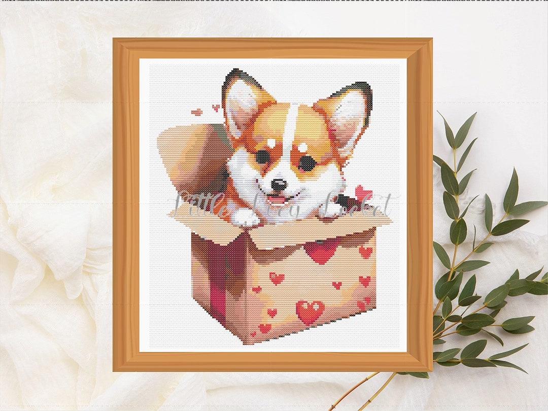 Corgi Puppy X-stitch Chart-corgi Puppy Cross Stitch CHART Only-colour ...
