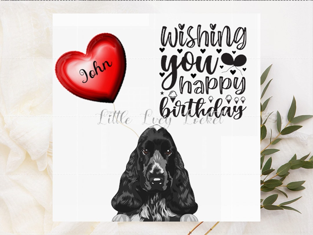 Cocker Spaniel Birthday Card-blue ROAN Cocker Birthday Card-birthday ...