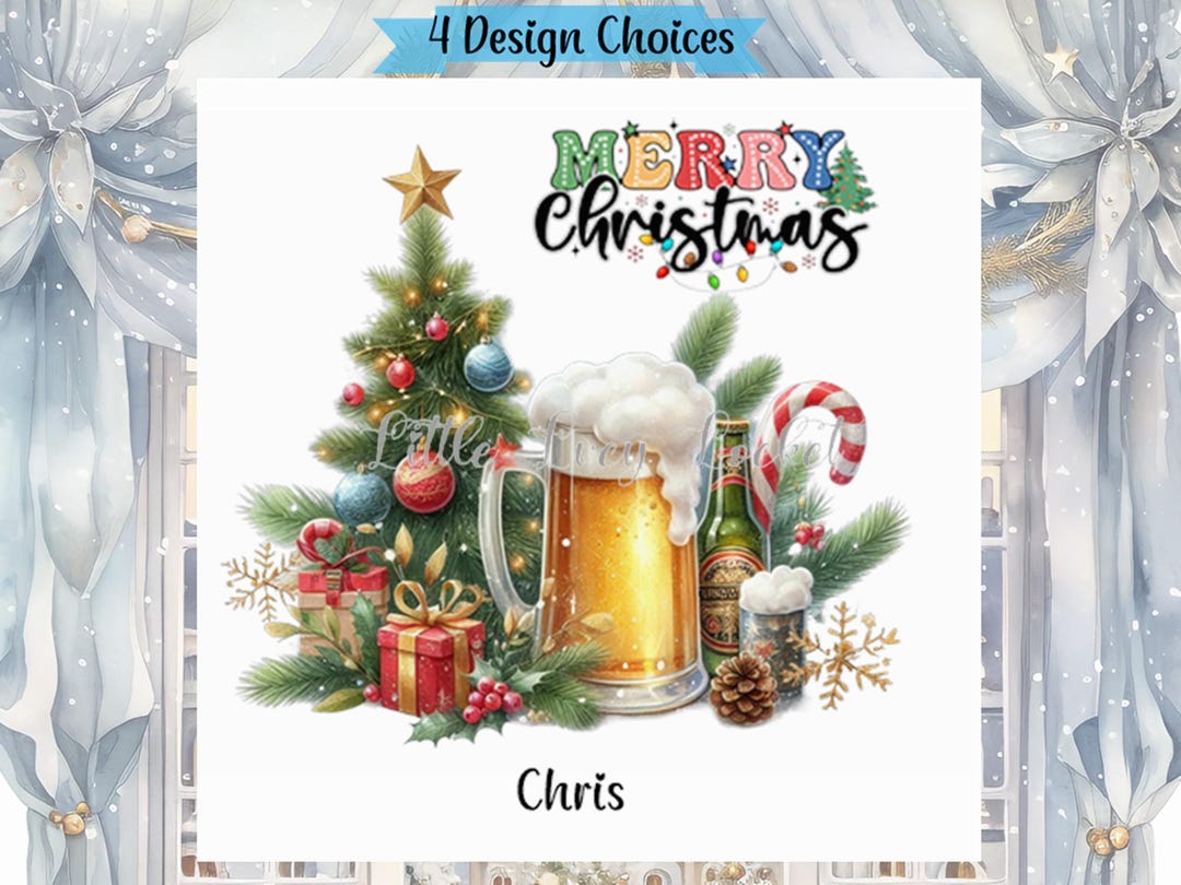 4 Design Choices-beer Christmas Card-personalised-xmas Lager/ale/beer ...