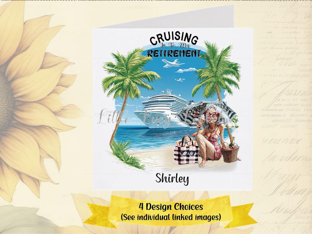 RETIREMENT Card-4 Design Choices-personalised-cruise Themed Retirement ...
