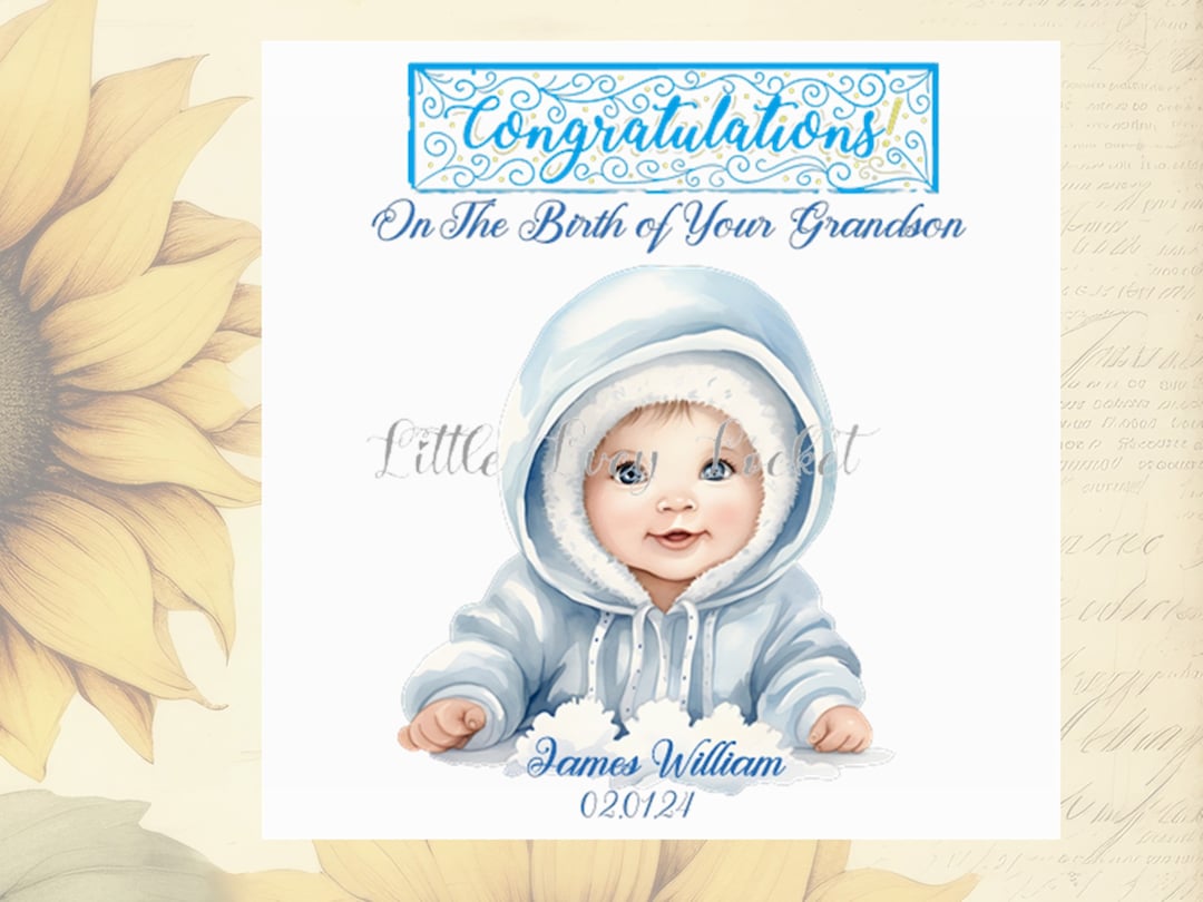 New GRANDSON Card-personalised-congratulations Card for Grandparents ...