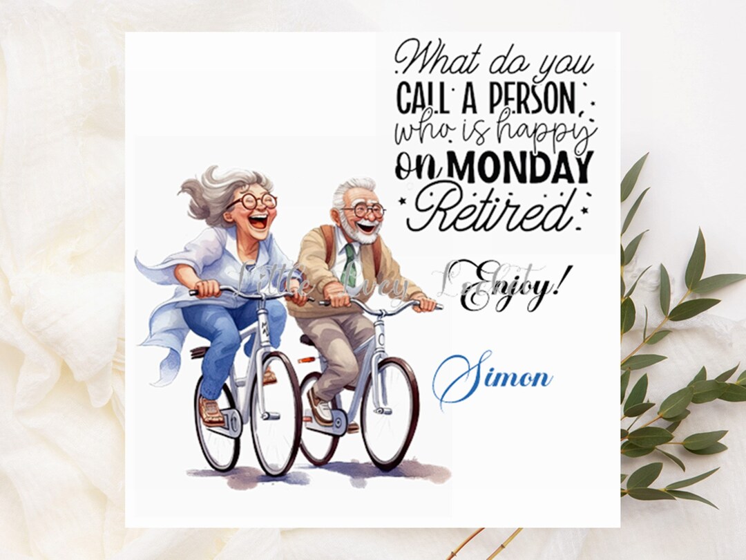 RETIREMENT Card-personalised-cycling Couple With Fun Message-happy ...