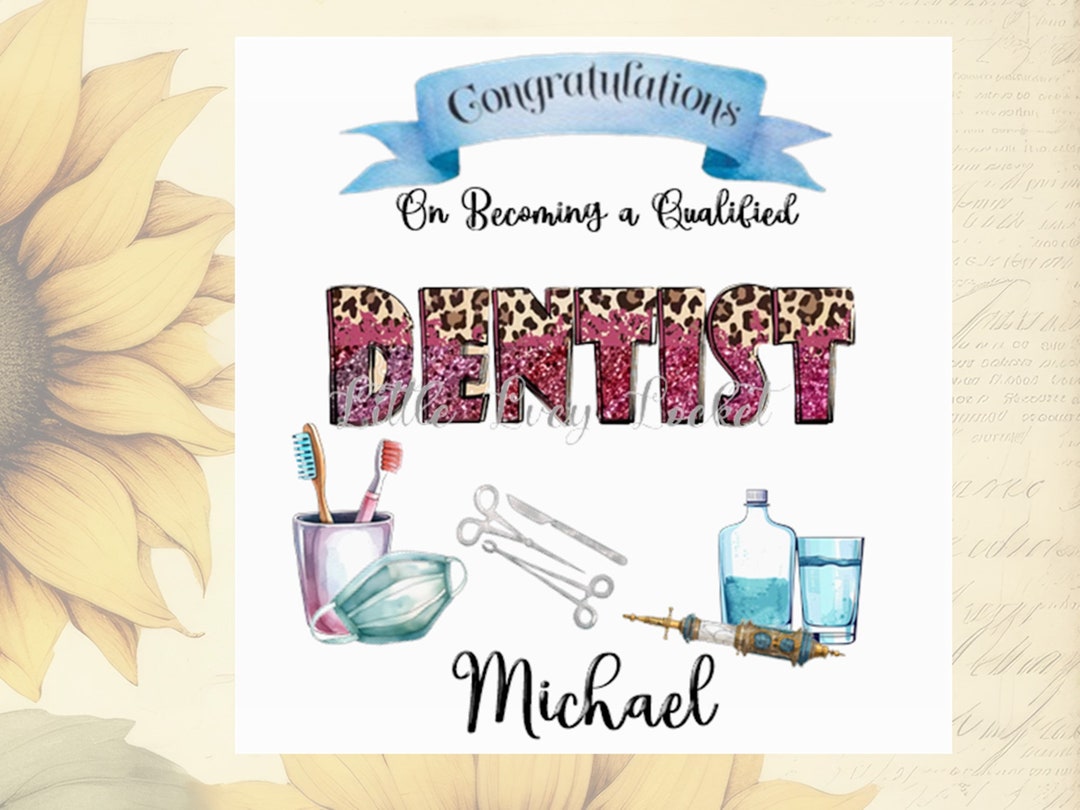 CONGRATULATIONS- Dentist Card-qualified Dental Surgeon-tooth Dr ...