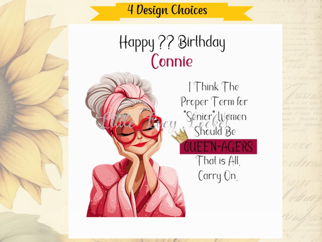 Any AGE Birthday Card-personalised-60th, 70th, 80th-4 Design Choices ...