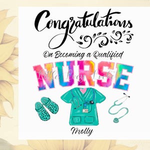 4 Design Choices-nurse Congratulations Card-personalised-newly ...