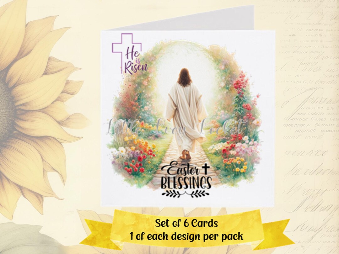 EASTER Cards-pack of Six-religious Theme Cards-christian Celebration ...