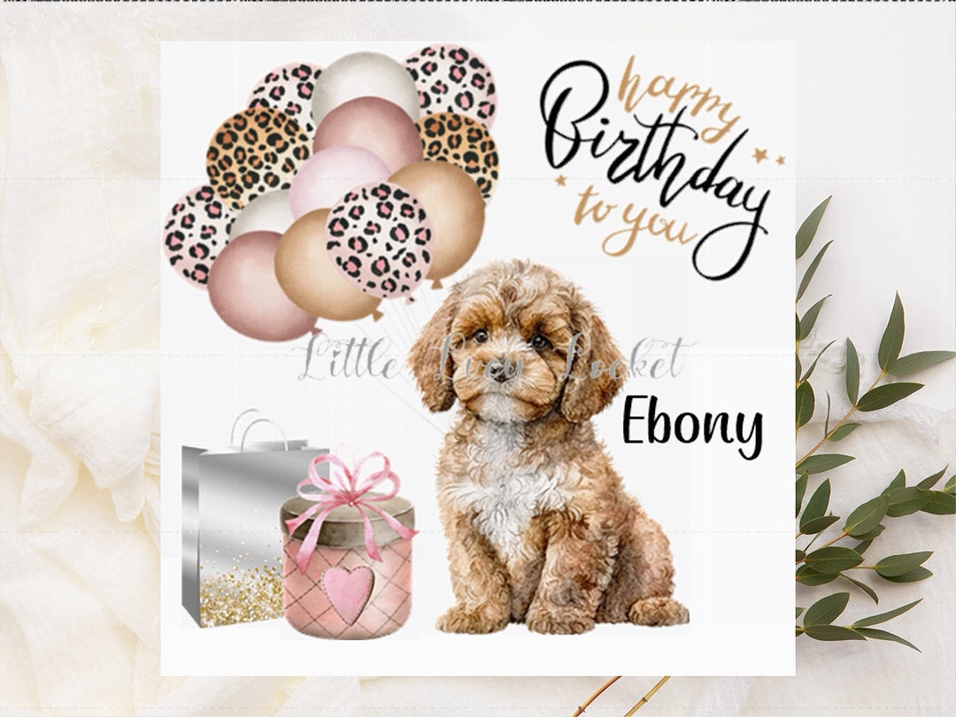 Cavapoo Birthday Card-personalised-cavapoo Card-dog Birthday Card ...