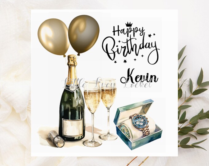 Birthday Watch Card - Etsy