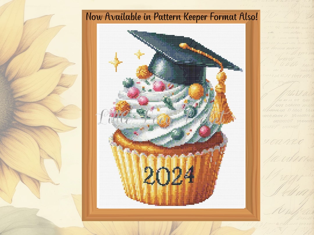CROSS Stitch Chart-pdf-graduation Cupcake-chart Only-in Bw/colour + NEW ...