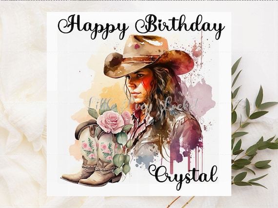 Western Happy Birthday Certificates Cowboy Boots Birthday Card