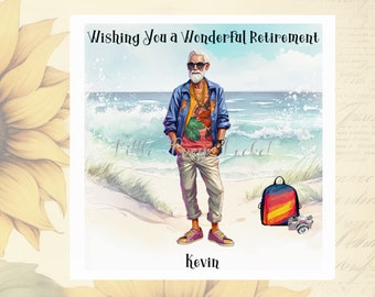 Happy Retirement Beach Themed Greeting Card - Etsy