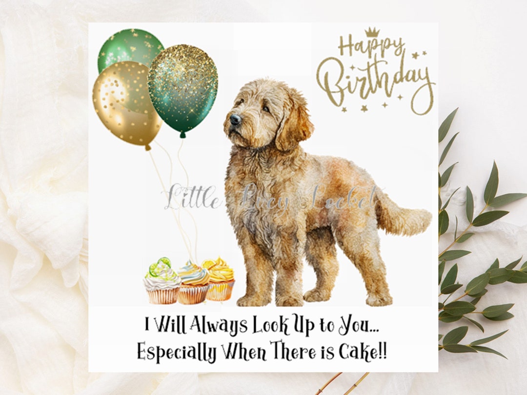 Golden LABRADOODLE Birthday Card-dog Birthday Card-labradoodle Card-dog ...