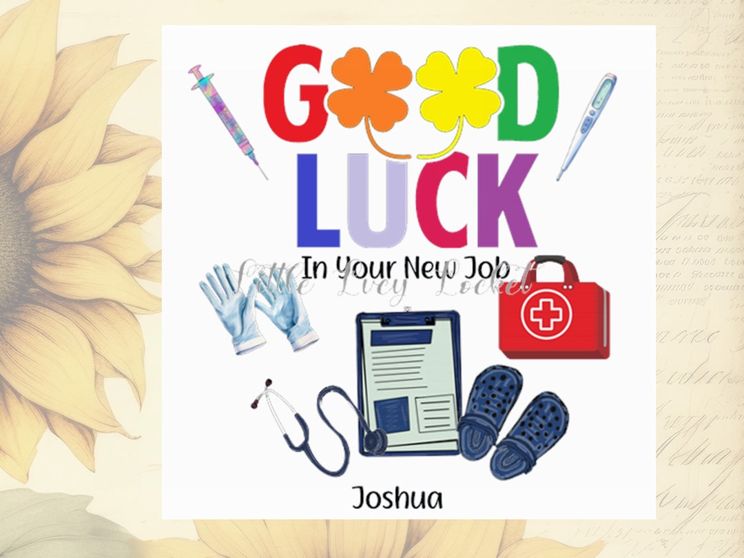 New Job-good LUCK Card-medical-personalised-nurse-dr-physio-dentist ...