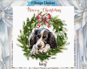 Personalised Festive Springer Spaniel Christmas Card - Etsy