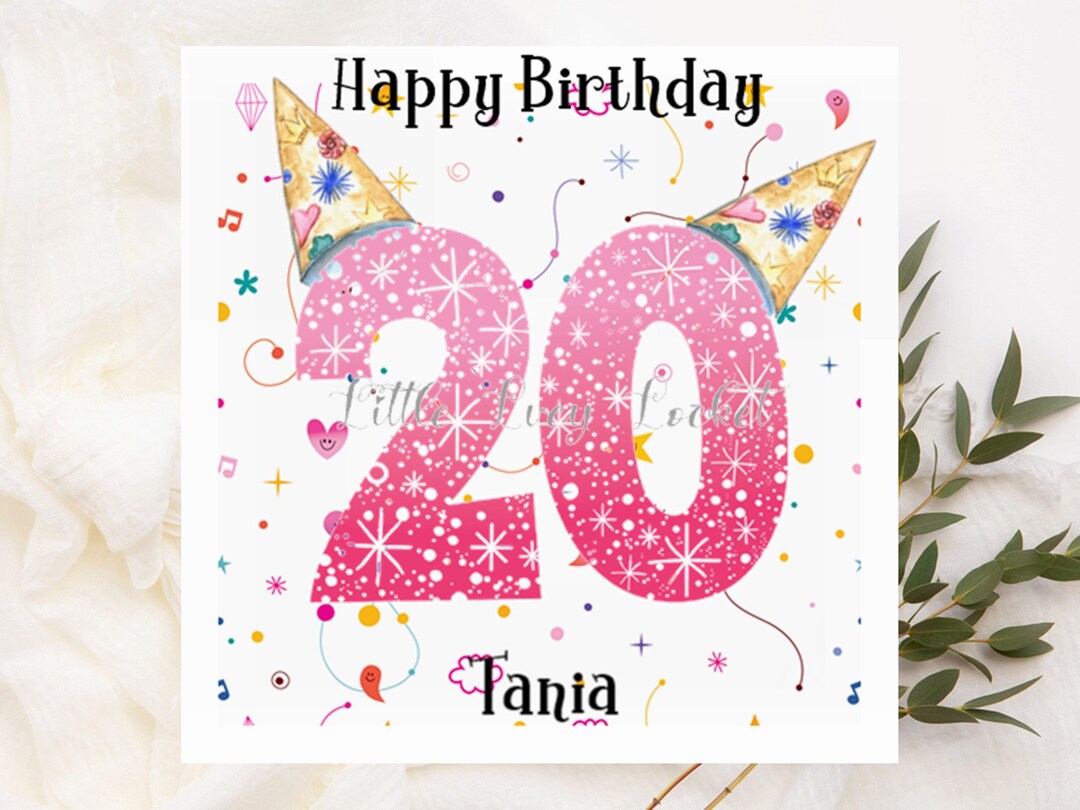 20th Birthday Card-personalised-twentieth Birthday-20th Celebration ...