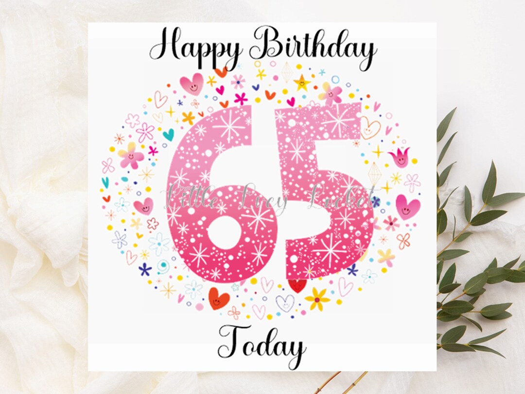 65th Birthday Card-personalised-large 6/0-pink-in Pretty Circlet of ...