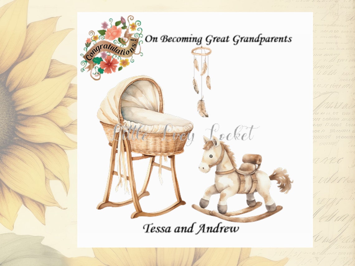 GREAT Grandparents Congratulations Card-personalised-new Arrival-unisex ...
