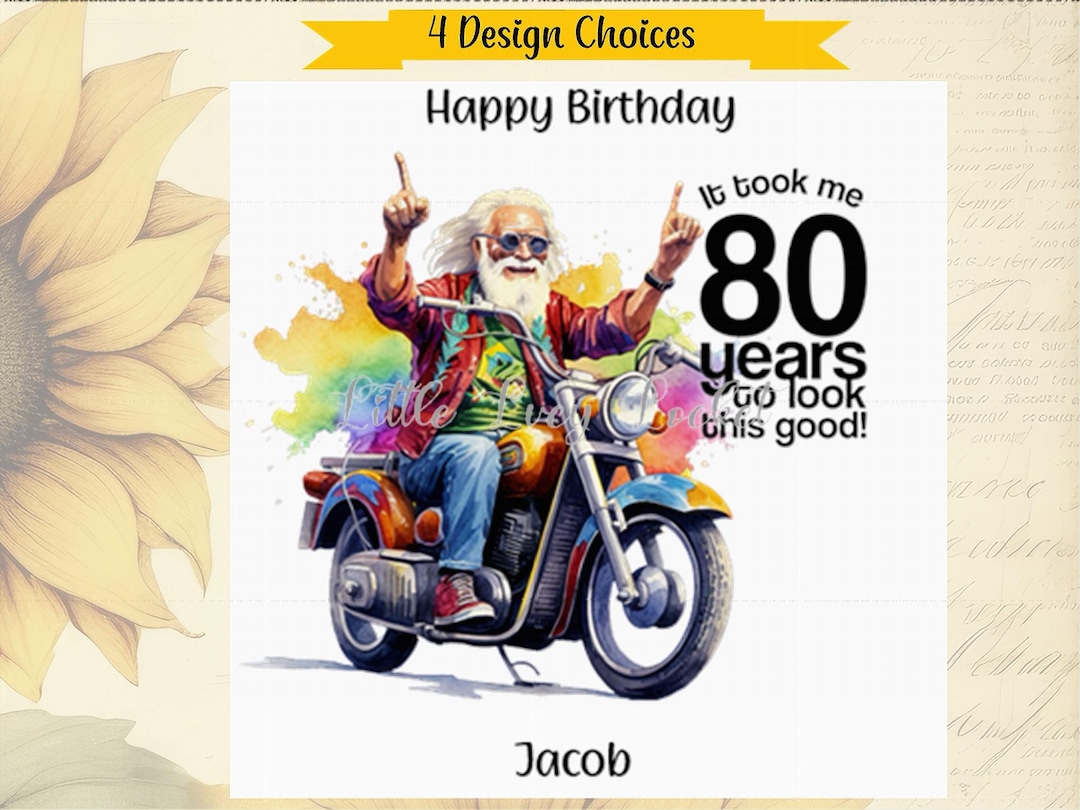 80th Birthday Card-personalised-male 80th-4 Design Choices-funny Age ...
