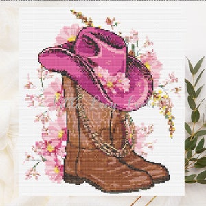 Cowboy Boots and Hat Cross Stitch Chart-instant Download-pdf-chart Only ...