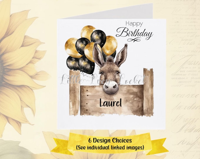 Donkey Birthday Card, Birthday Card, Punny Card, Funny Card, Funny ...