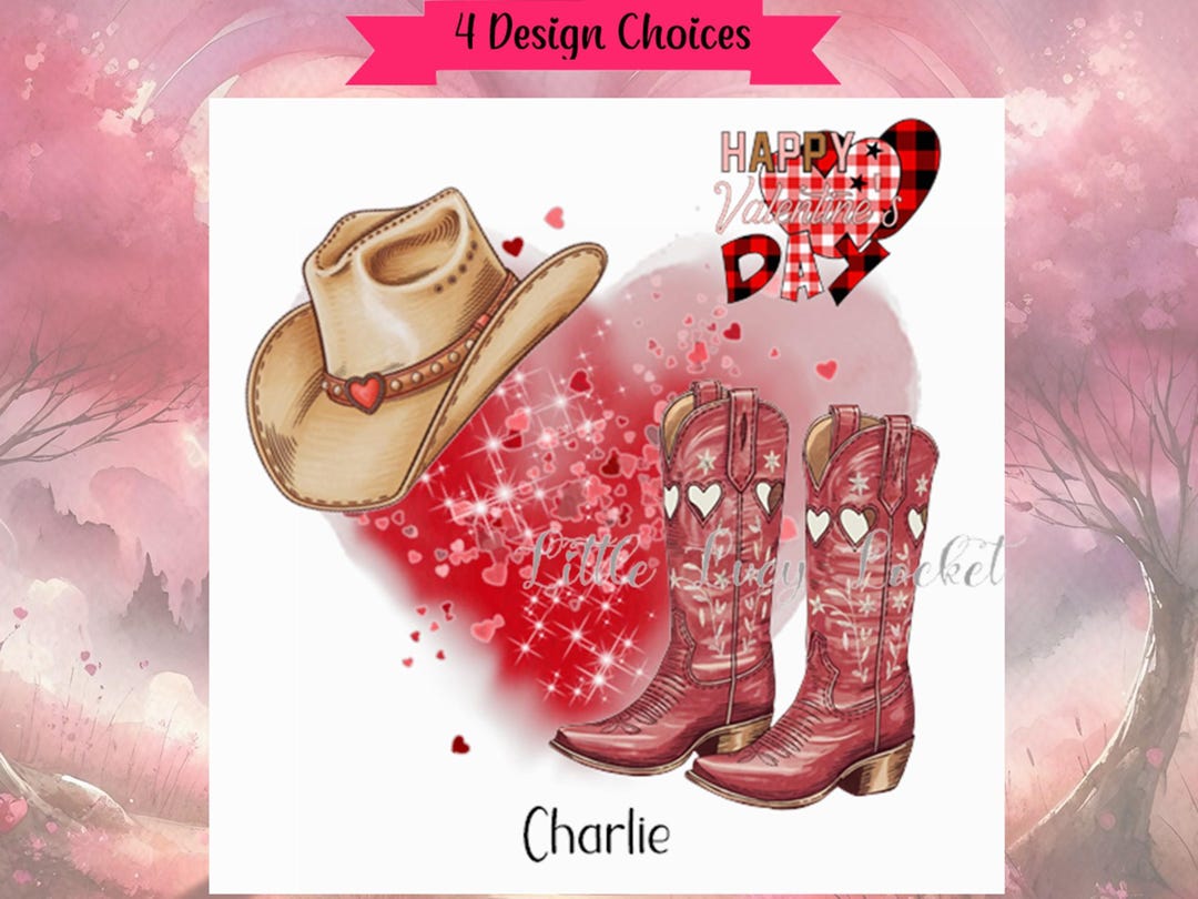 4 Design Choices-cowgirl Valentine Card-personalised-wild West ...