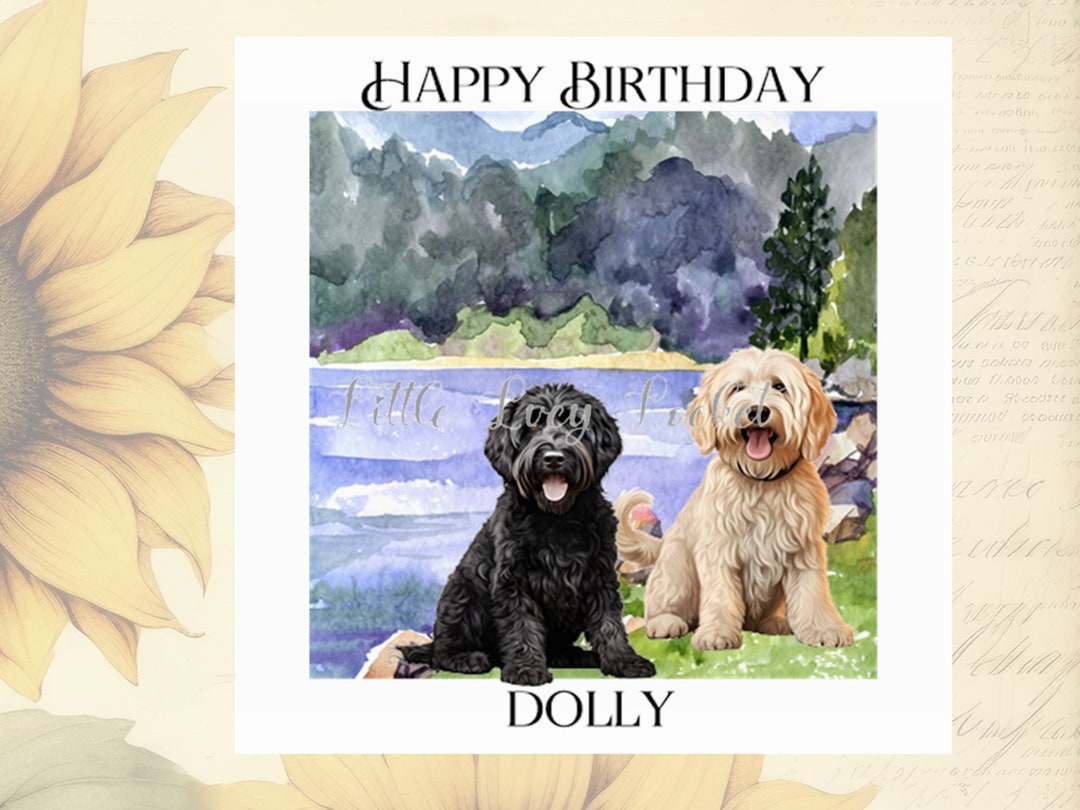 Labradoodles Birthday Card-personalised-labradoodles on Riverside ...