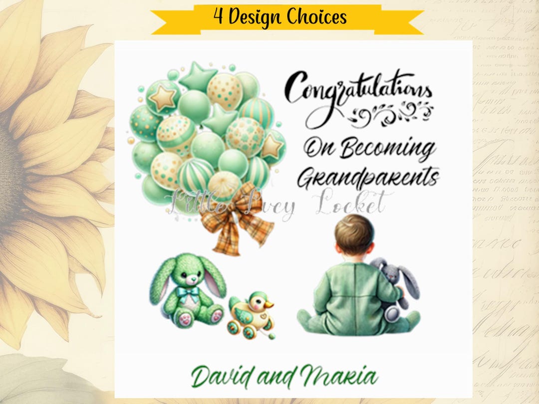 4 Design Choices-new GRANDPARENTS Card-personalised-congratulations New ...