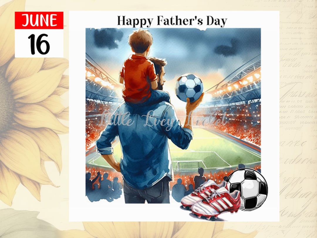 Father's Day Card-beautiful Watercolour Image of Football Stadium-son ...