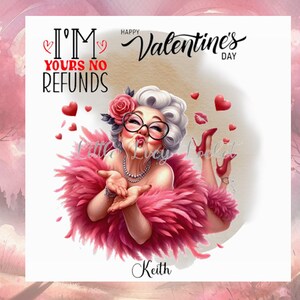 4 Design Choices-old LADY Valentine Card-personalised-fun Valentine ...