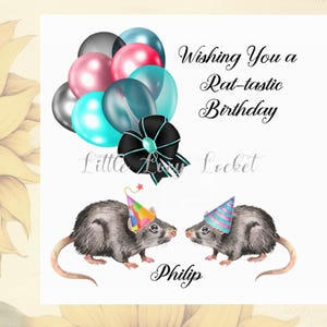 Rat Birthday Card-personalised-rat-tastic Birthday Card-rodent Birthday ...