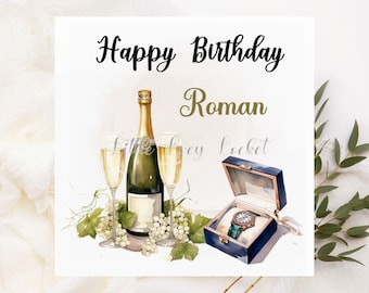 Birthday Watch Card - Etsy