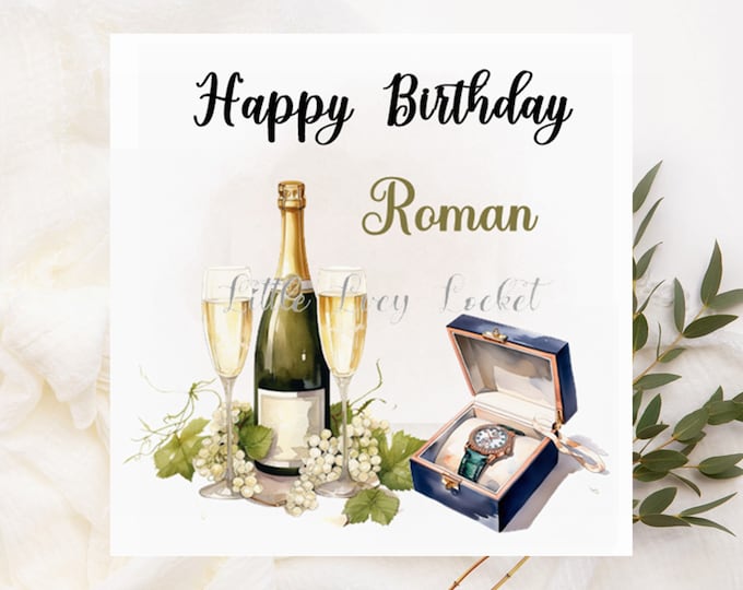 Birthday Watch Card - Etsy