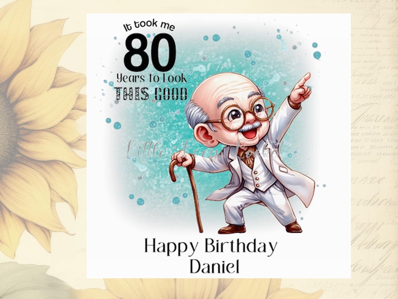 80th Birthday Card-personalised-male 80th-4 NEW Design Choices-funny ...