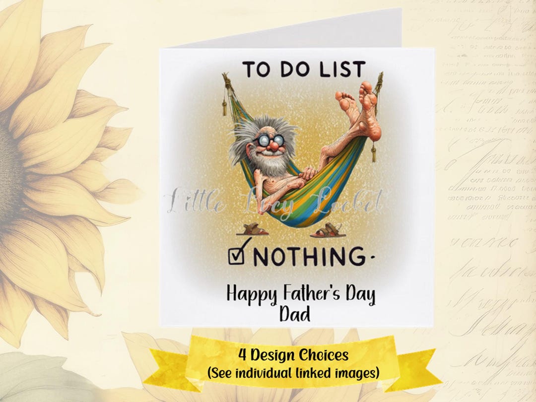 FUN Father's Day Card-personalised-4 Design Choices-to Do List Card for ...