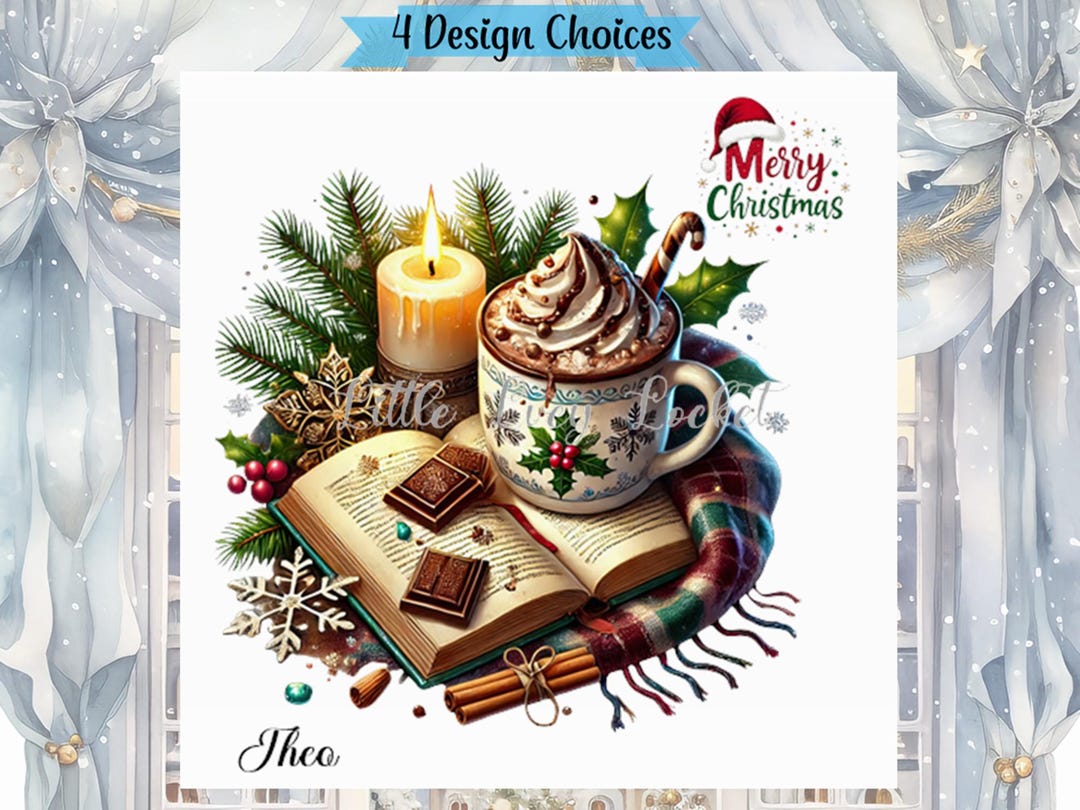 4 Design Choices-hot CHOCOLATE Christmas Card-personalised-beautiful ...