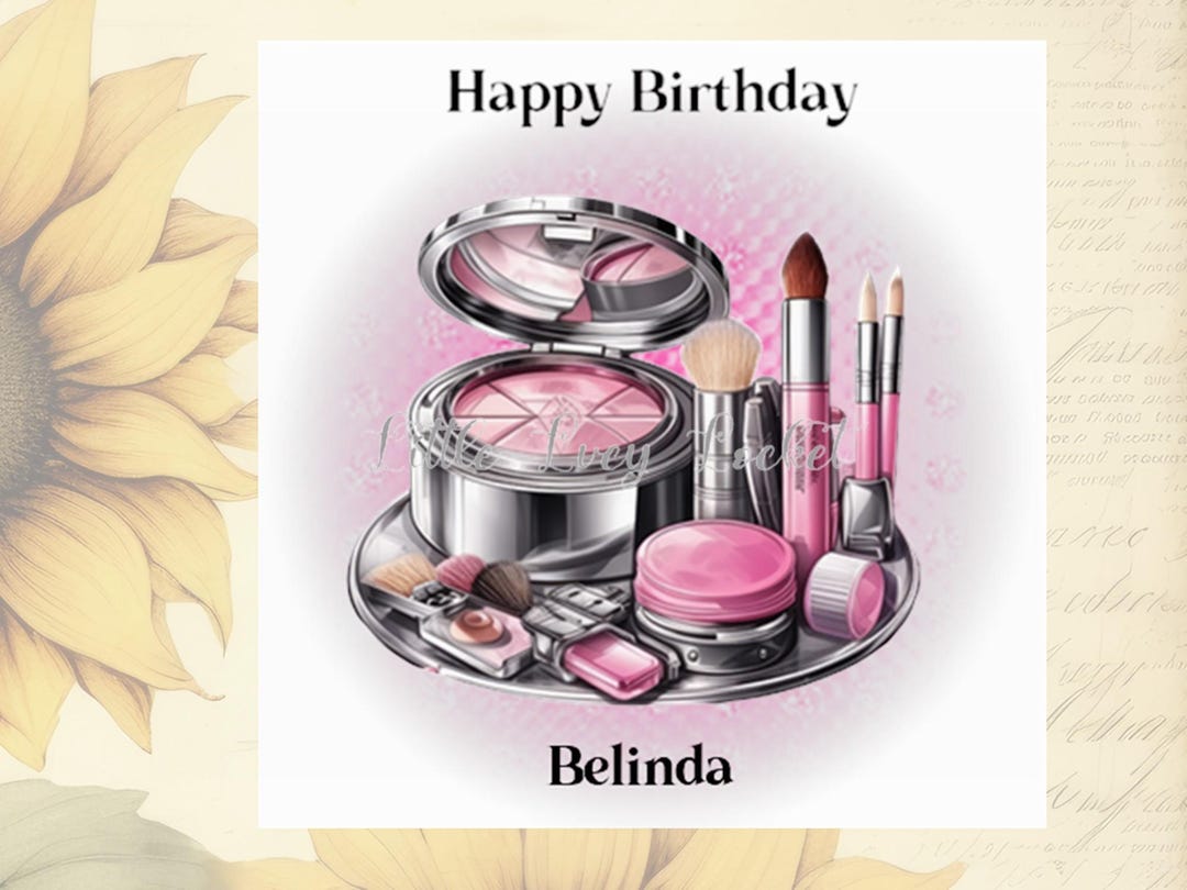 MAKE UP Birthday Card-personalised-teen Girl Birthday-female Birthday ...