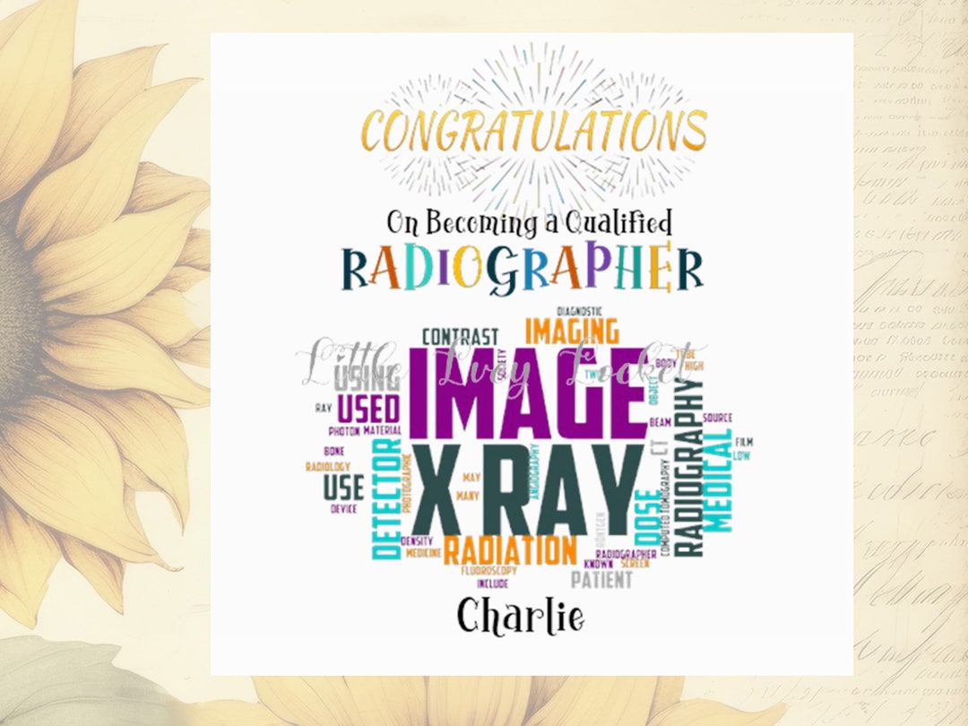 RADIOGRAPHER Congratulations Card-personalised-new Job-you Passed ...