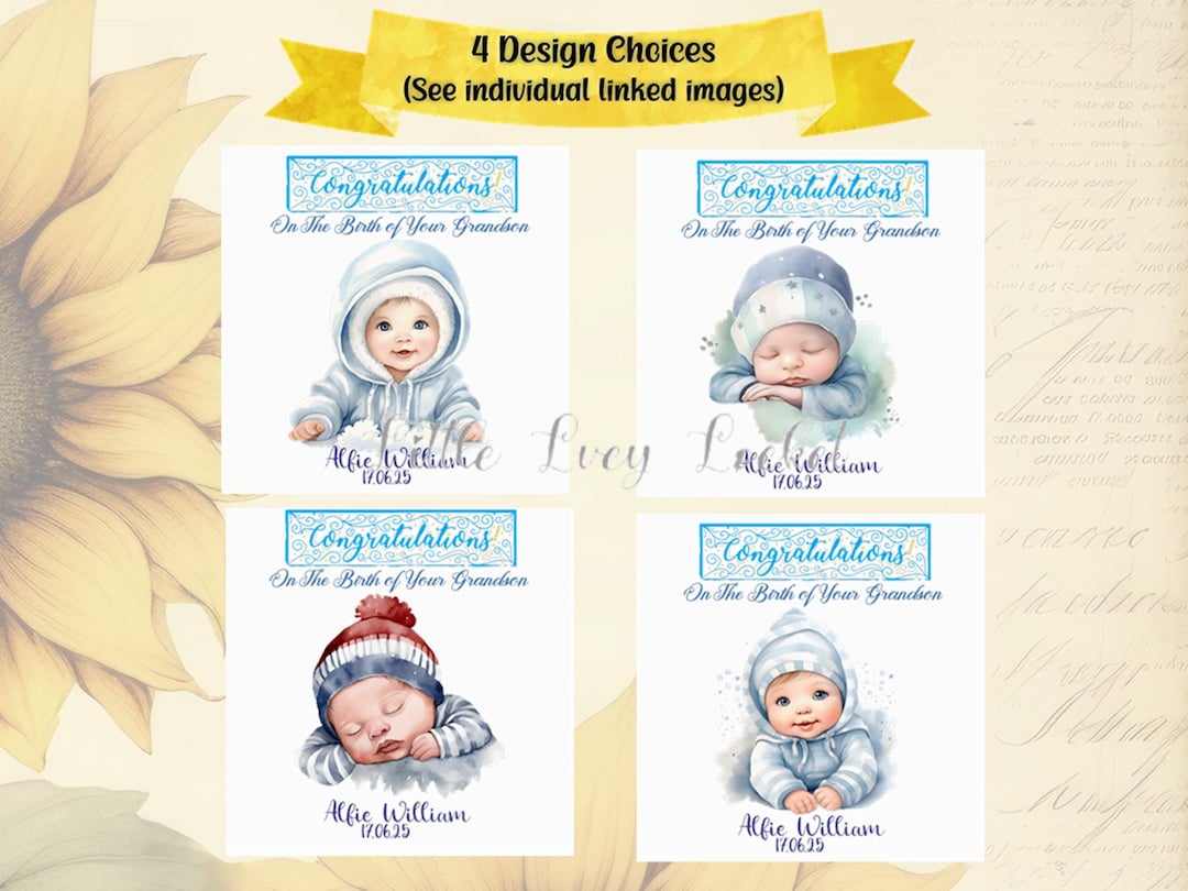 New GRANDSON Card-personalised-4 Design Choices-grandparents ...