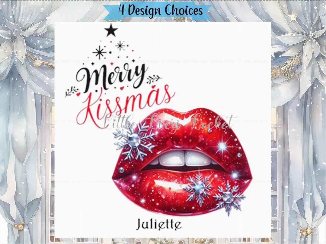 4 Design Choices-merry KISSMAS Christmas Card-personalised-festive Lips ...