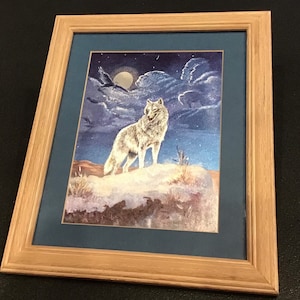 M. Caroselli Foil Art Print Wolf in the Wild Signed by Artist Metallic ...