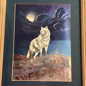 M. Caroselli Foil Art Print Wolf in the Wild Signed by Artist Metallic ...